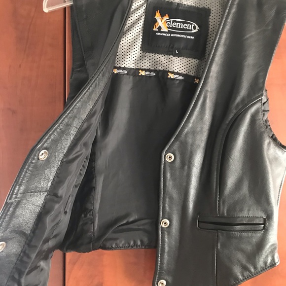 Xelement | Jackets & Coats | Black Leather Vest | Poshmark
